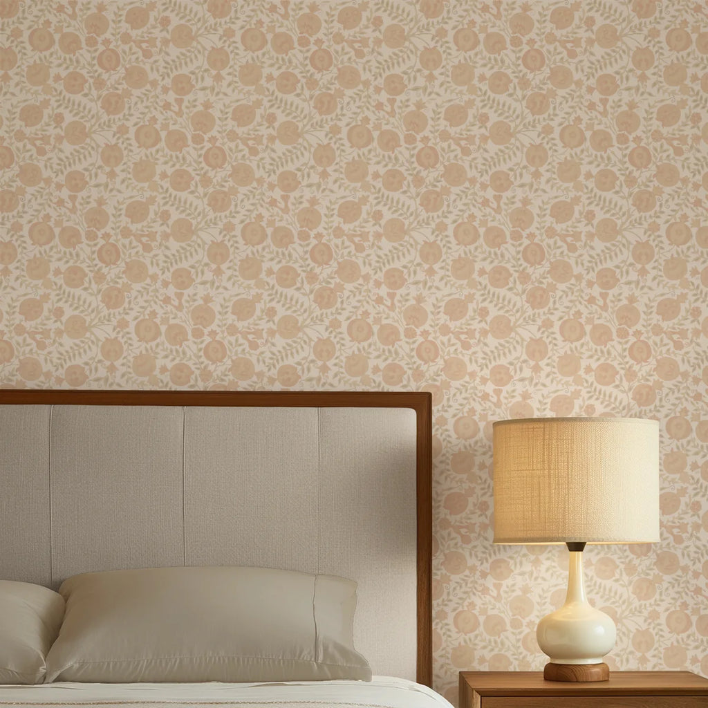 Gulnaar Roll Wallpaper In Beige Color | Lifencolors – Life n Colors