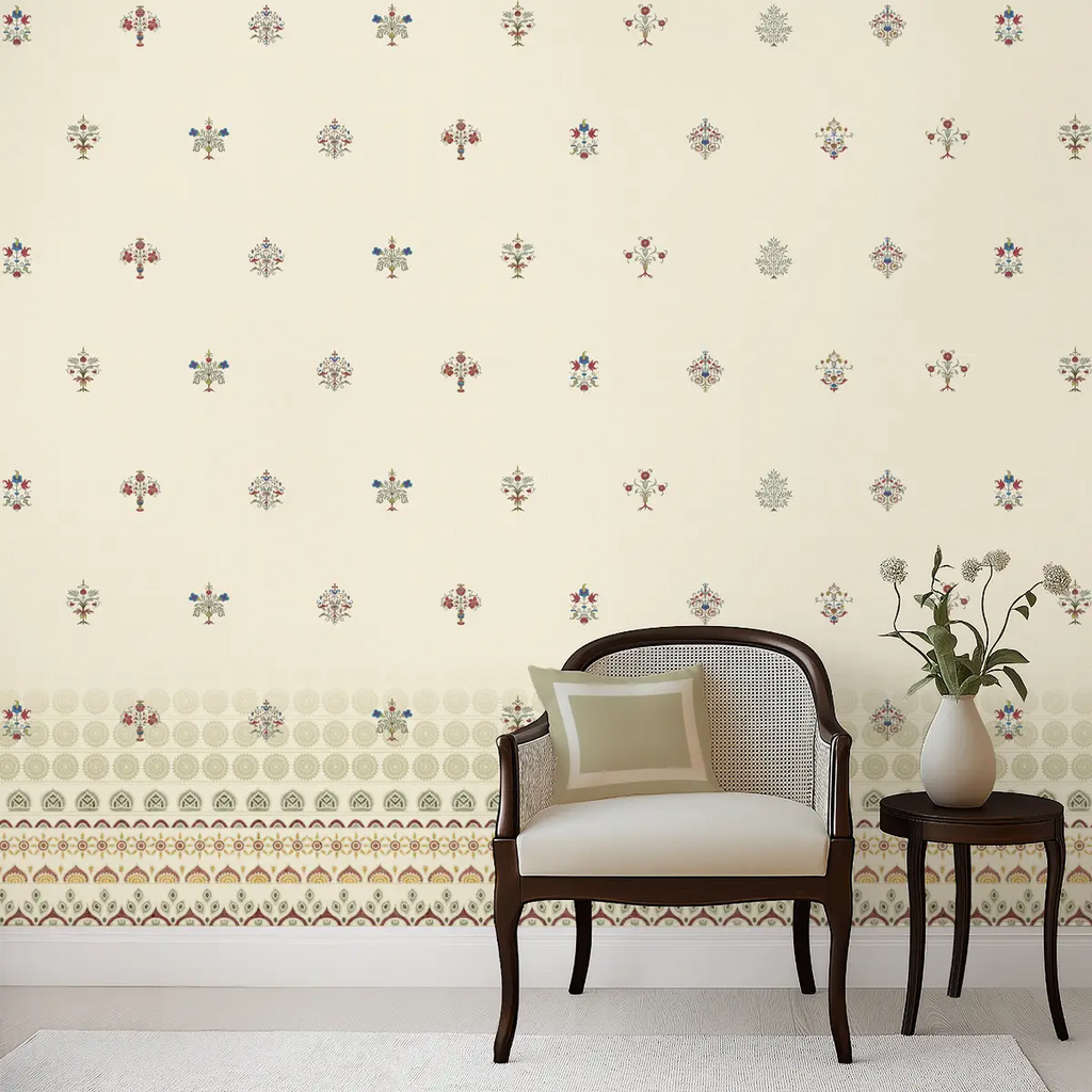 Yellow Indian Motif Wallpaper | Life n Colors
