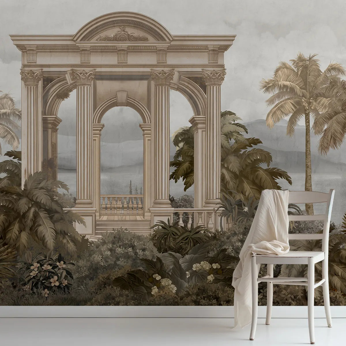 Majestic Foliage Epoch Wallpaper Green & Sepia | Life n Colors