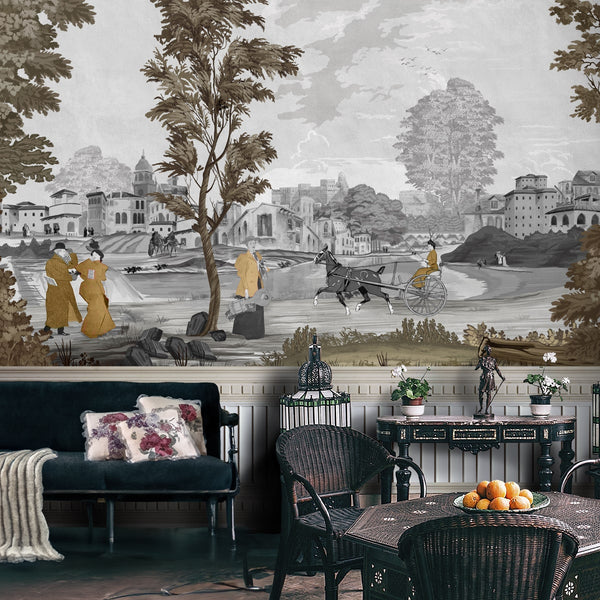 It’s a French Life, Old Painting Inspired Wallpaper | Life n Colors