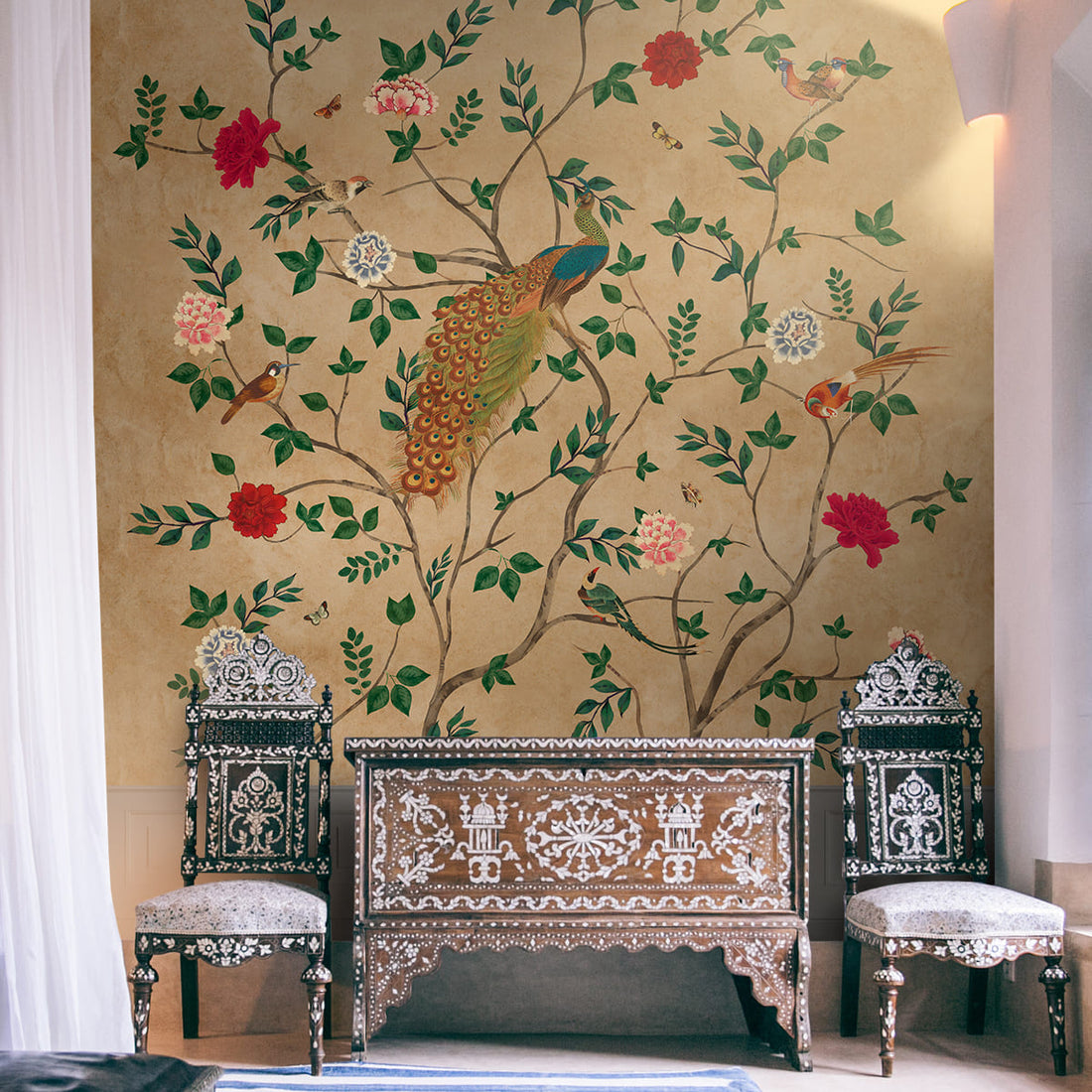 Pakhi Chinoiserie Design Wallpaper Customised | Life n Colors