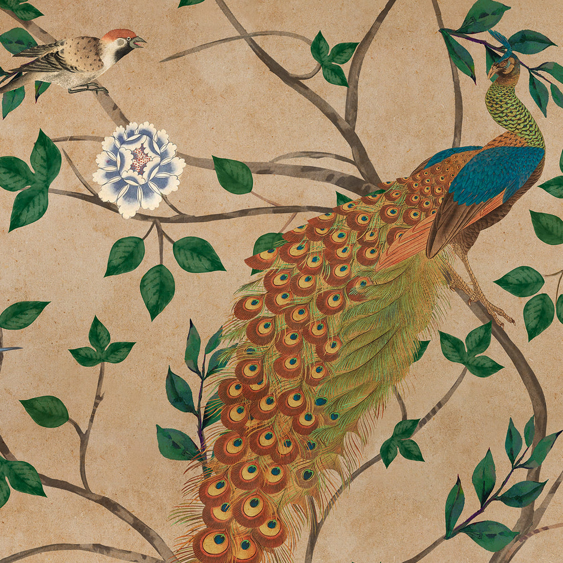 Pakhi Chinoiserie Design Wallpaper Customised | Life n Colors