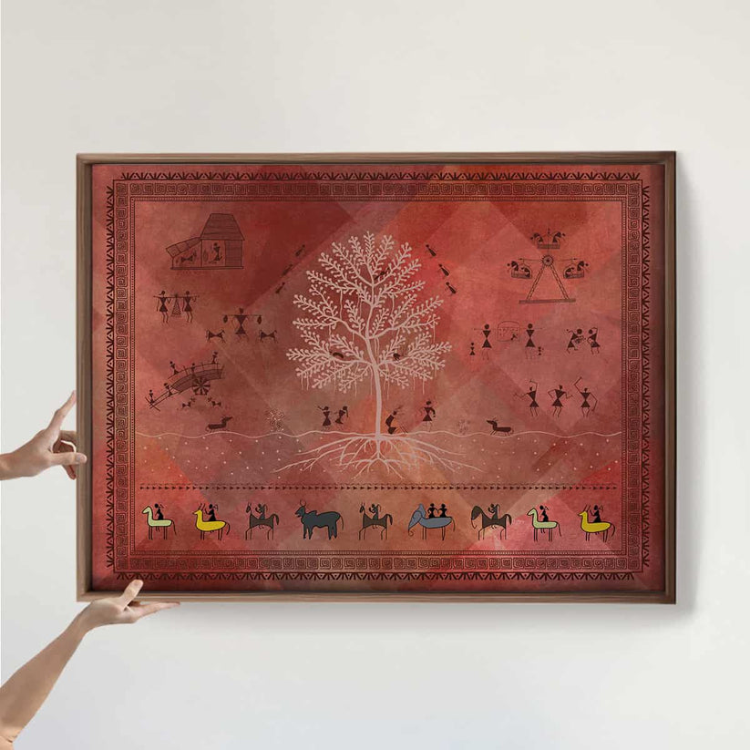 Chitra Indian Warli Painting Wall Art Digital Print | Life n Colors