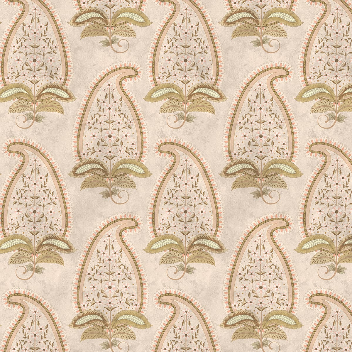 Indian Paisley Design wallpaper, Cream | Life n Colors