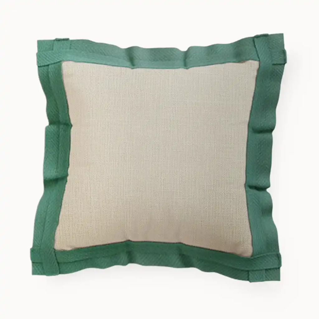 Aqua Frame Linen Cushion Cover | Life n Colors
