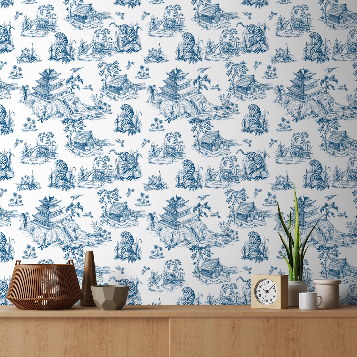 Classic Toile Charm, Room Wallpaper | lifencolors – Life n Colors