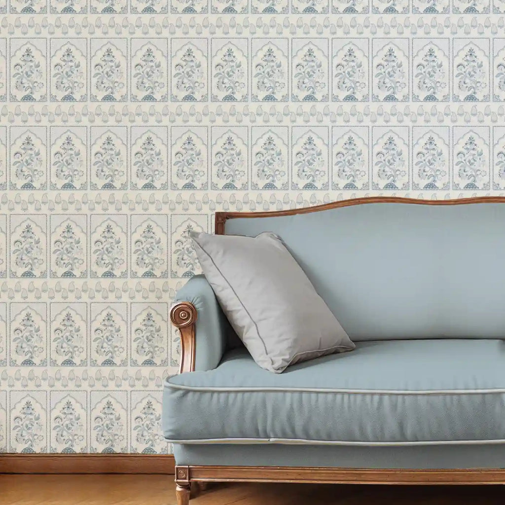 Dareecha Indian Design Wallpaper Roll in Blue Color | Lifencolors ...