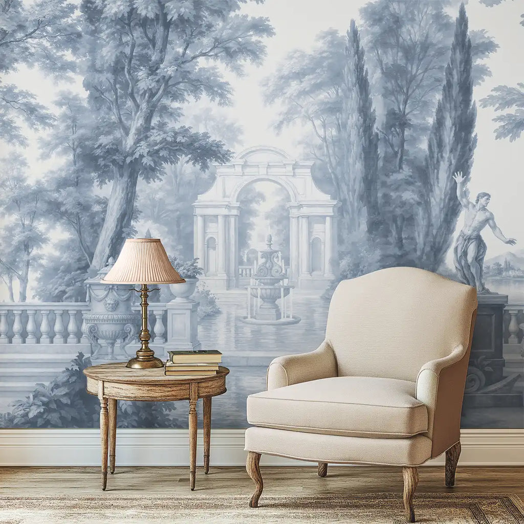 Ethereal Dreams Misty European Wallpaper, Blue | Life n Colors