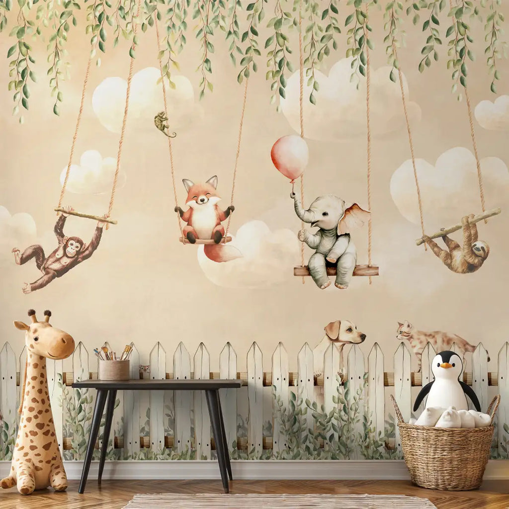 Giggle Garden Dusky Amber Kids Room Wallpaper | Life n Colors