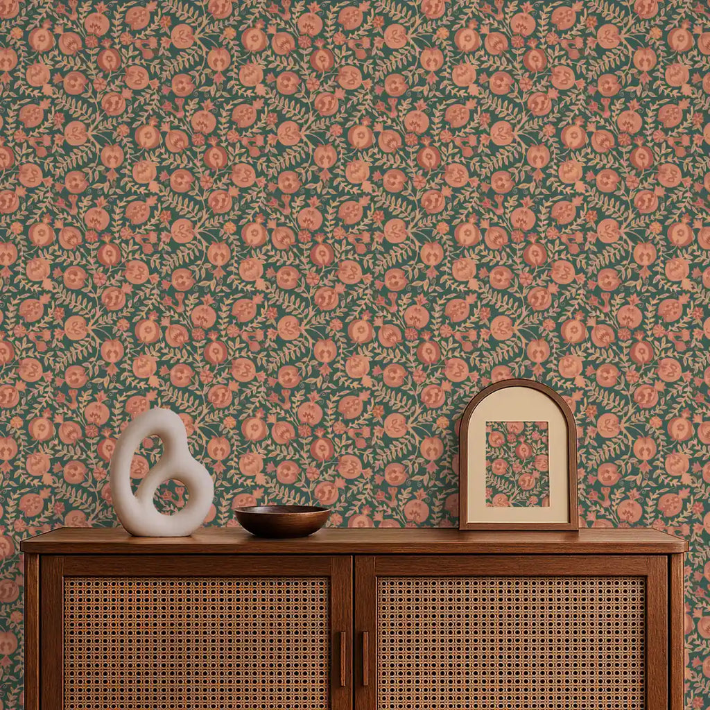 Gulnaar Roll Wallpaper In Green Color | Lifencolors – Life n Colors