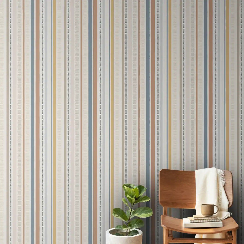 Linear Theme Abstract Modern Striped Wallpaper, Multicolor | Life n Colors