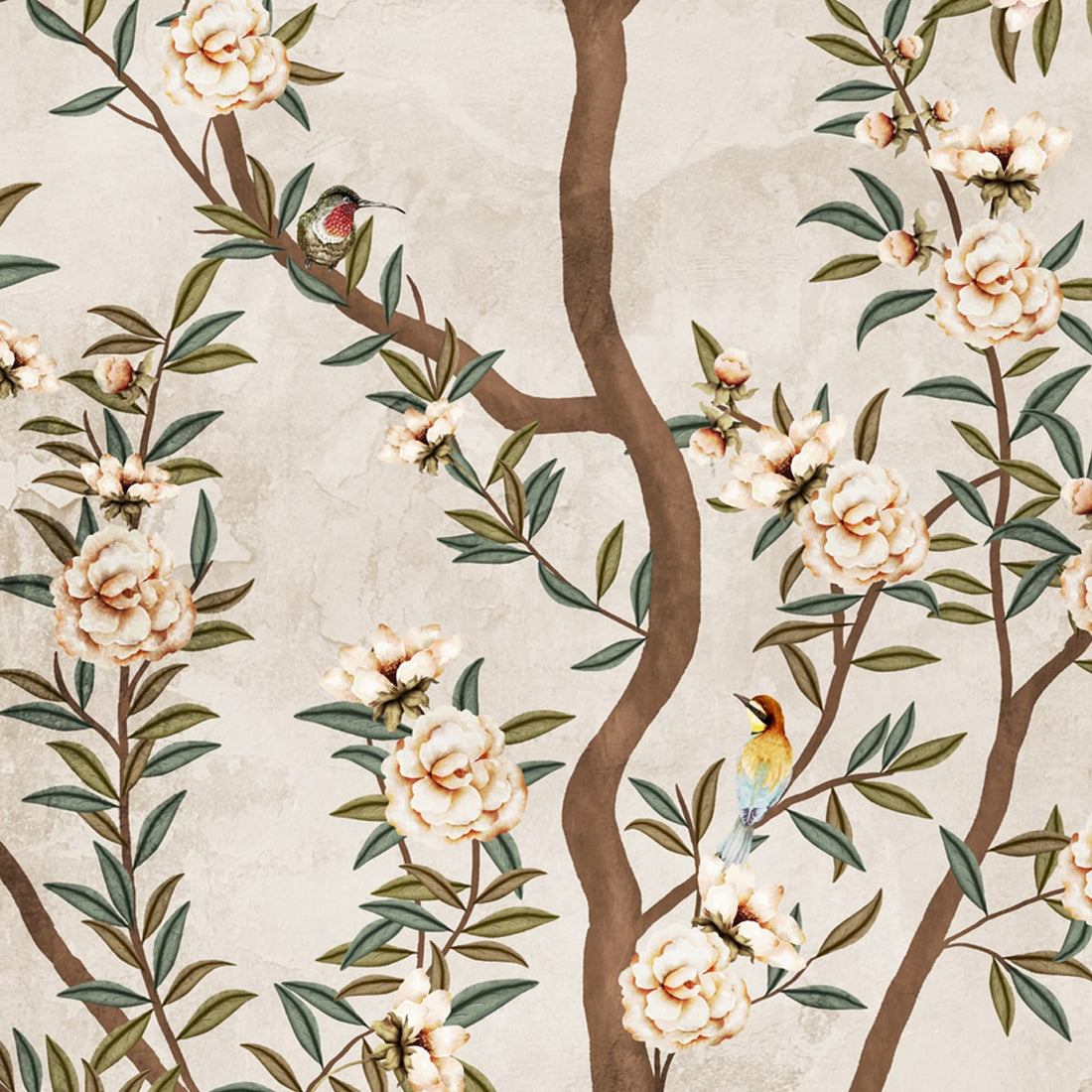 Chinoiserie Pattern Wallpaper for Walls, Customised | Life n Colors