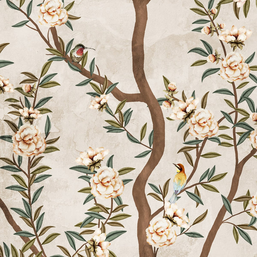 Chinoiserie Pattern Wallpaper for Walls, Customised | Life n Colors