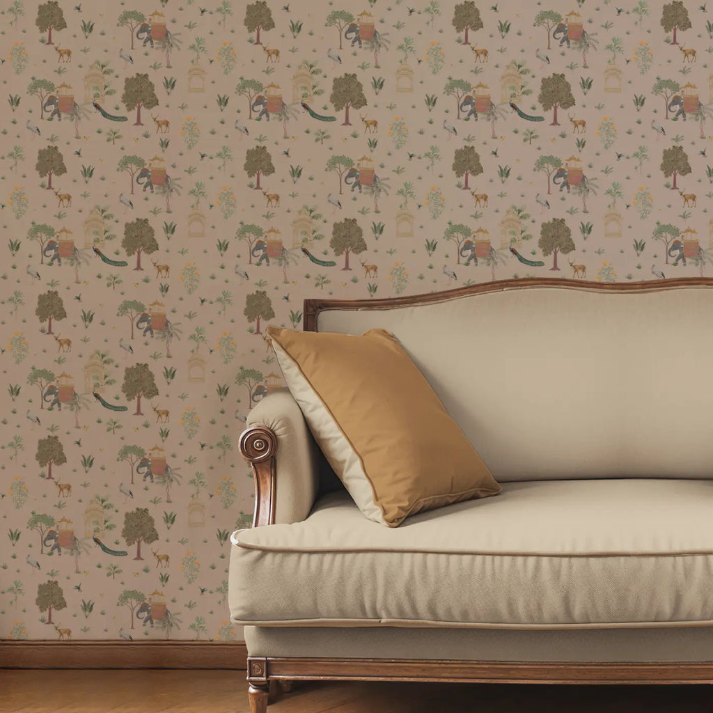 Sair Blush Beige Indian Wallpaper Roll | Life n Colors