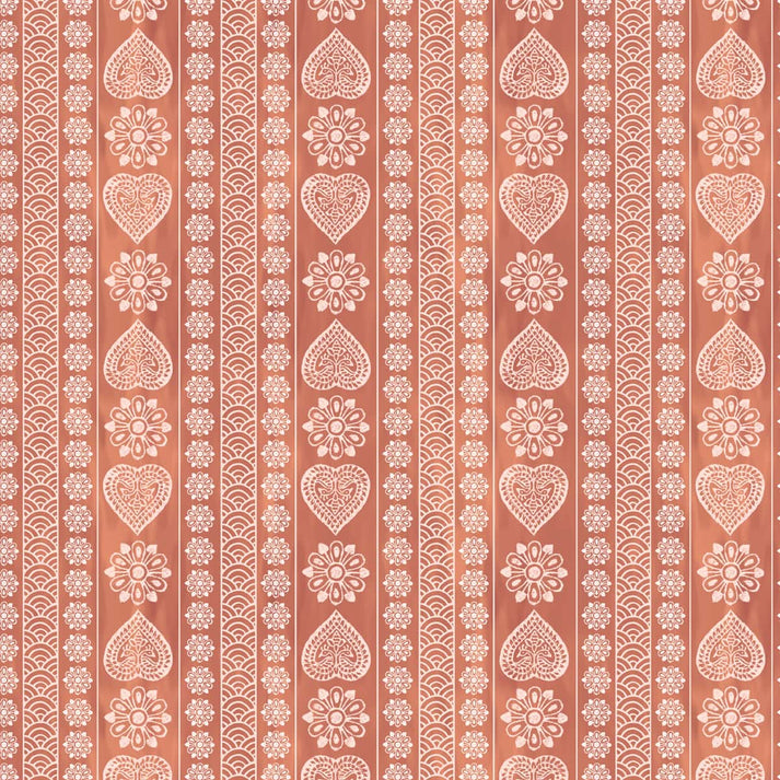 Sarangi Rajasthani Block Print Design Wallpaper Rust | lifencolors ...