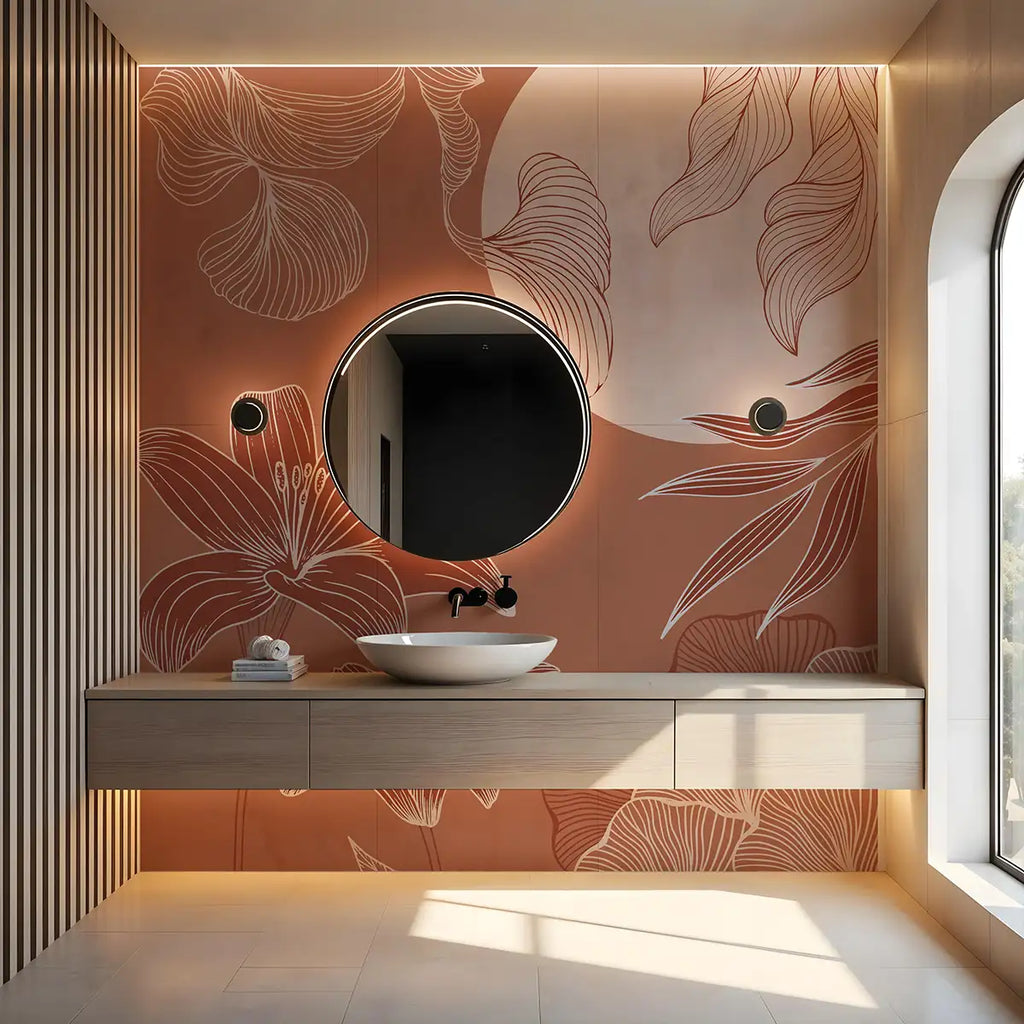 Sienna Garden Abstract Customised Wallpaper for Rooms – Life n Colors