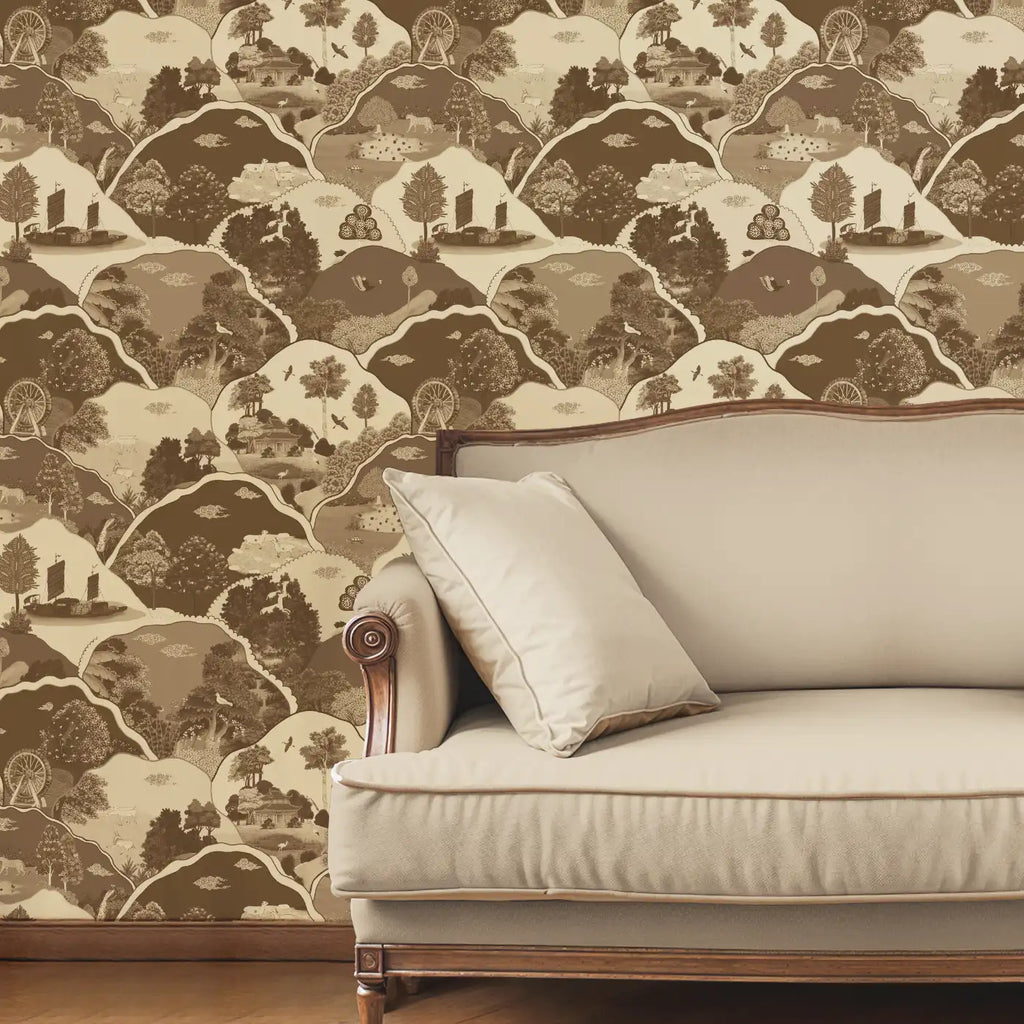 Tales of celestial village Design Roll in Sepia Color | Lifencolors ...