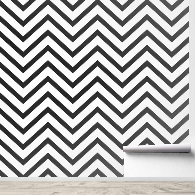 B&W Chevron Thin Lines Wallpaper | Life n Colors