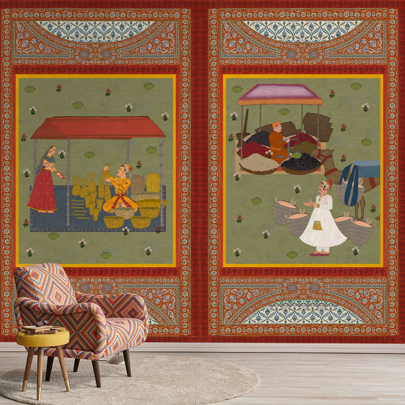 Meena Bazar A Beautiful Indian Royal Wallpaper | Life n Colors