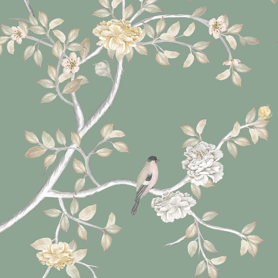 Verde Elegance Green Chinoiserie Wallpaper by Life n Colors