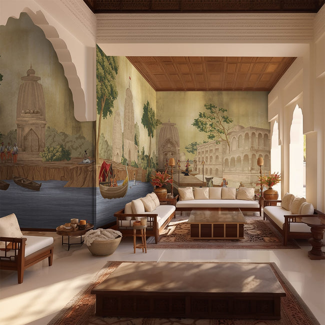 Kashi Reverie Luxury Indian Design Wallpaper - Life n Colors