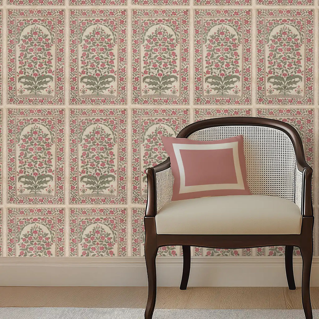 Madhur, Jharoka Style Wallpaper for Rooms (Fresh Colors) | Life n Colors