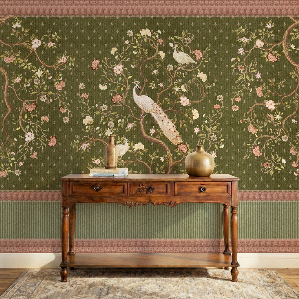 Mayura Peacock Design Customised Wallpaper | Life n Colors