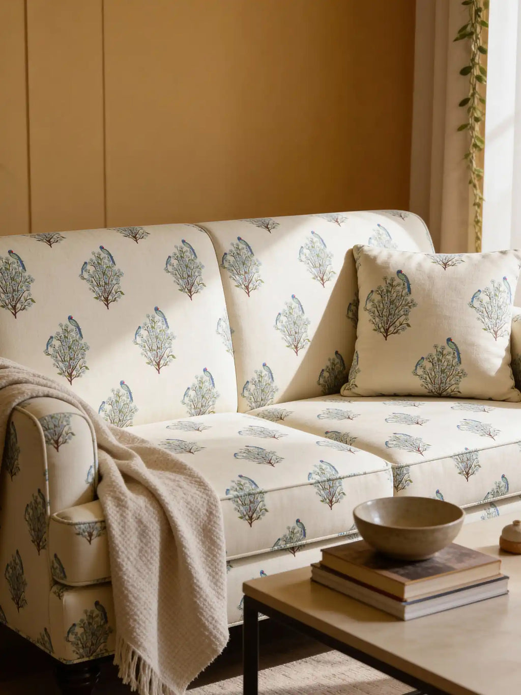 Mithoo Floral Buti Sofa and Chairs Upholstery Fabric Cream – Life n Colors