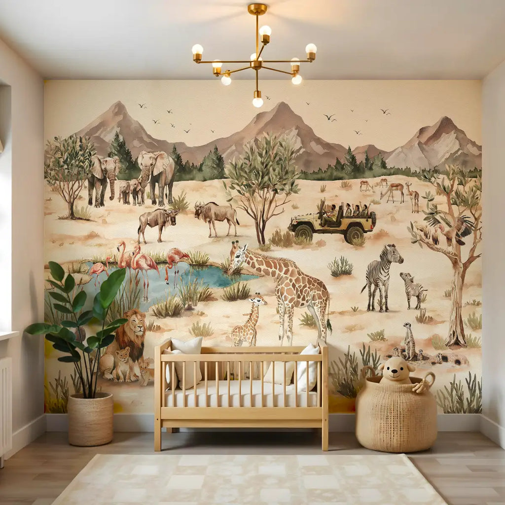 Savanna Jungle Theme Kids Wallpaper | Life n Colors