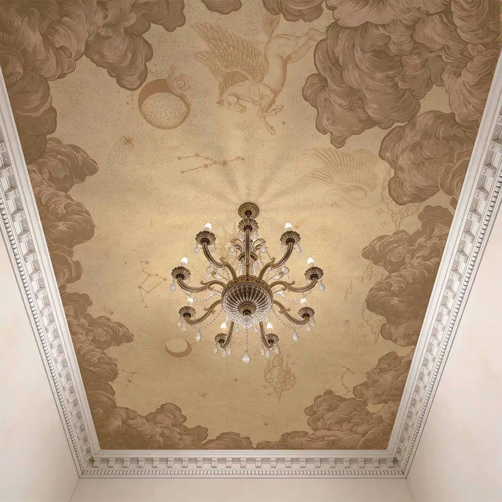 The Celestial Veil Beige Sky Wallpaper for Ceiling and Walls | Life n ...