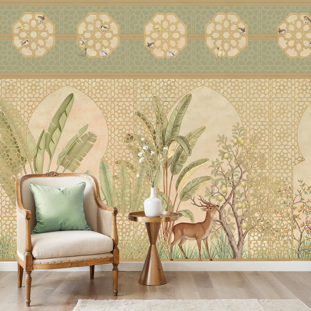 The Silent Hart Mughal Jaali & Tropical Wallapaper| Life n Colors