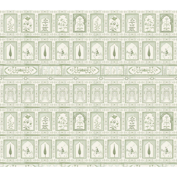 Rajmahal Indian Room Wallpaper Design Light Green | Life n Colors