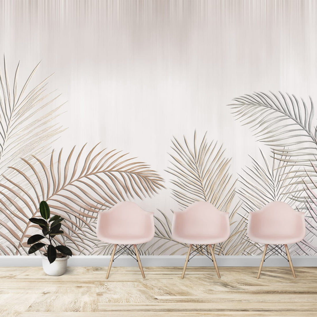 Tropical Leaves in Subtle Background Wallpaper Design | Life n Colors