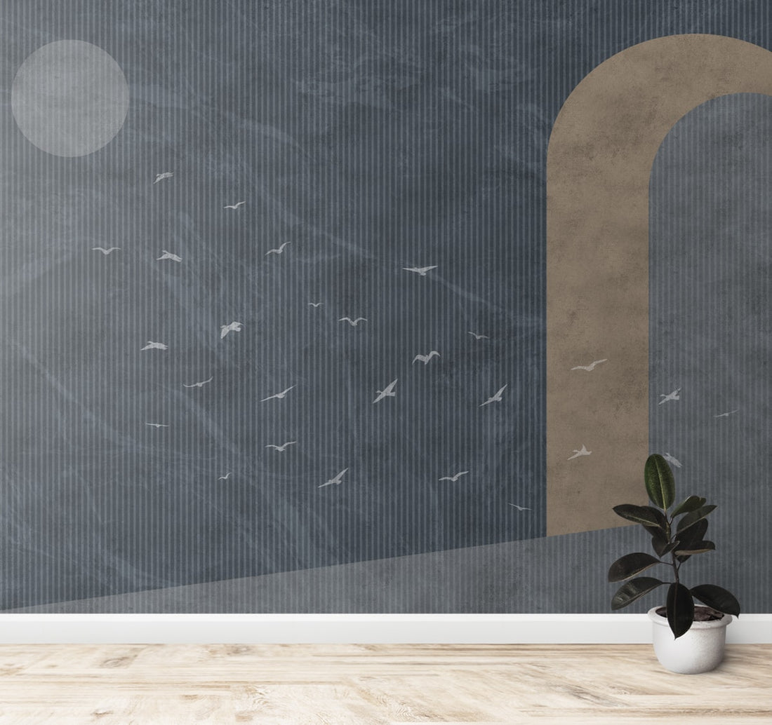 Modern Mood Abstract Design Wall Wallpaper | lifencolors – Life n Colors