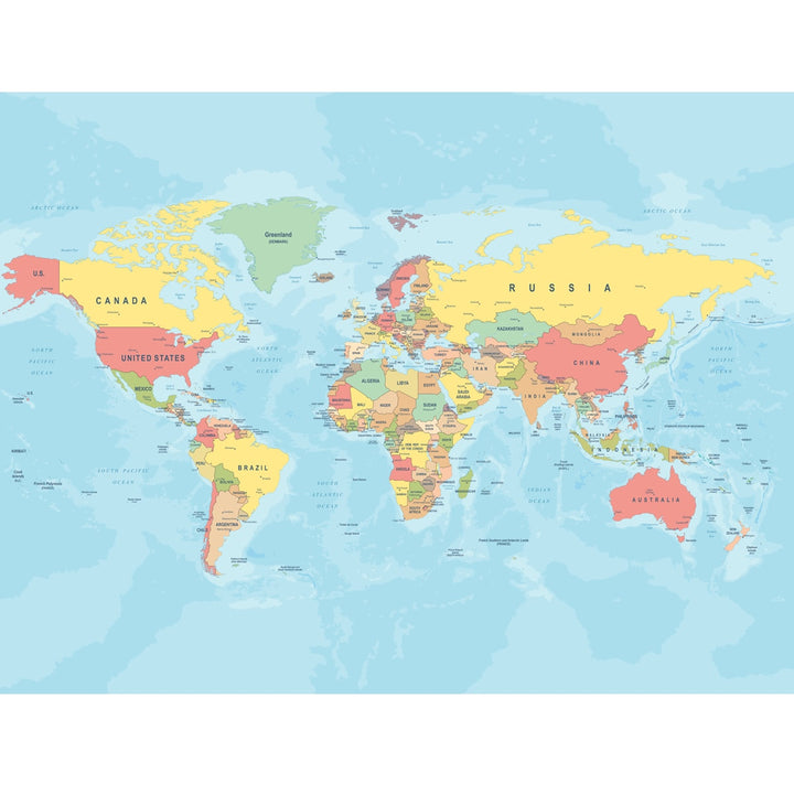 Educational World Map Wallpapers for Kids' Rooms, Offices, and Study ...