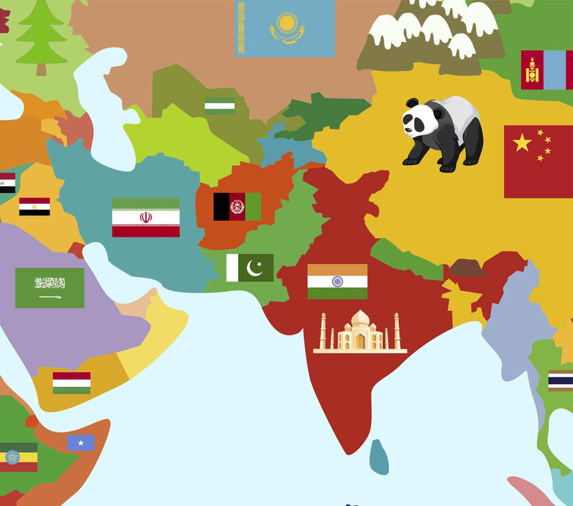 Cute World Map for Kids Room, Young Kids Bedroom Wallpapers | Life n Colors
