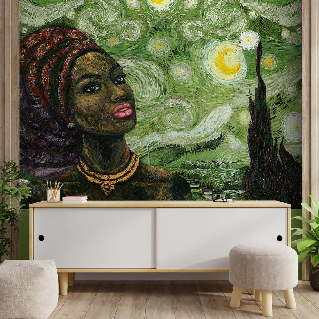 Fusion Art Theme Wall Wallpaper - Hey Olive - Life n Colors