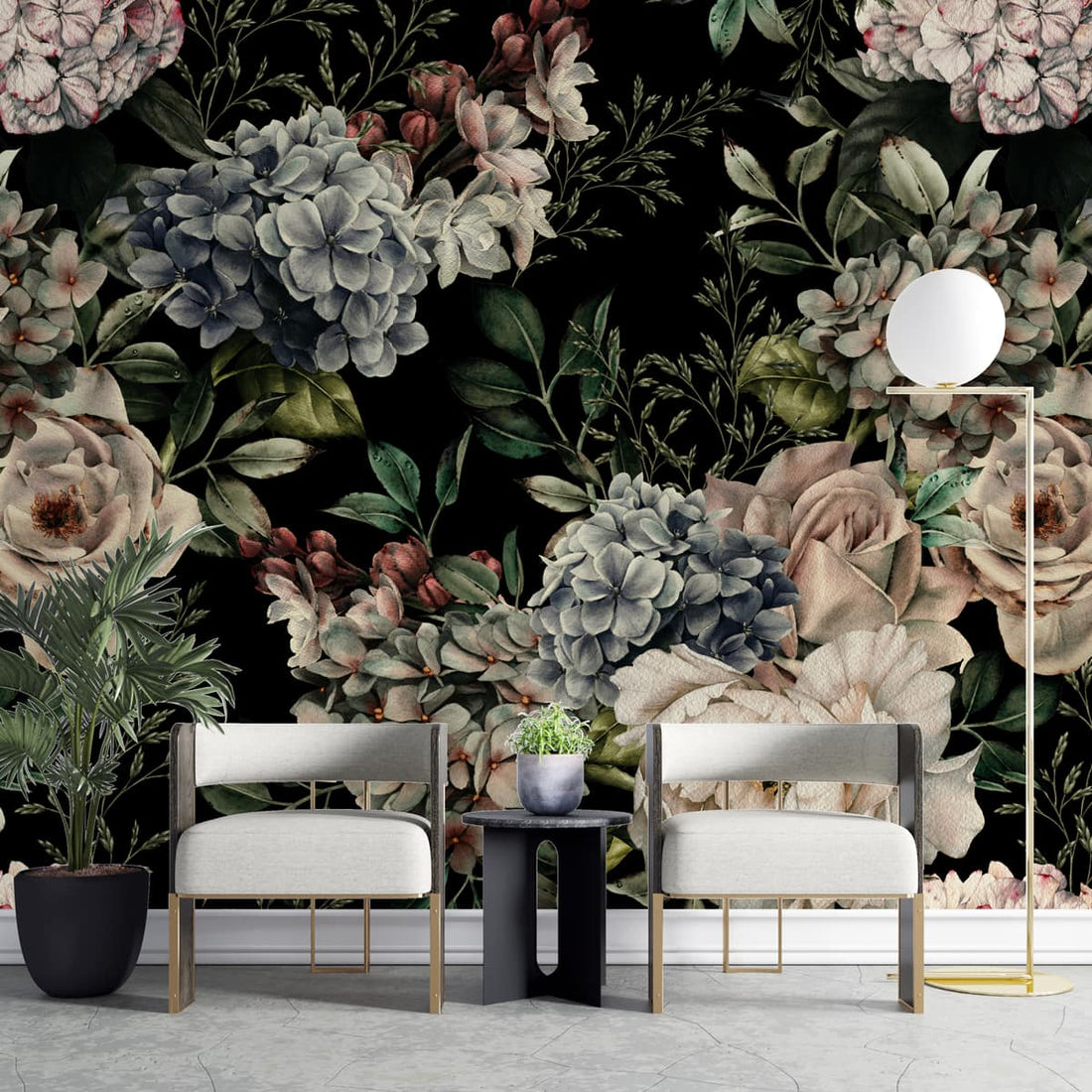 Dense Floral Wall Pattern, Customised Wallpaper | lifencolors – Life n ...