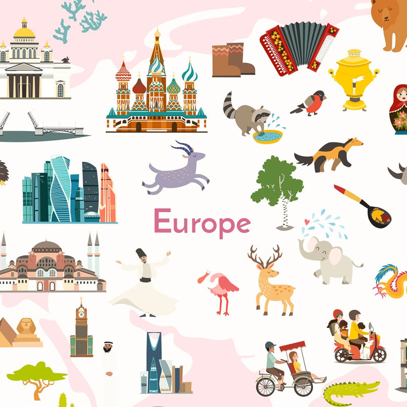 Pink Girls Room World Map Wallpaper | Life n Colors