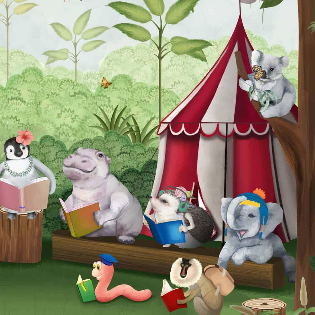 Jungle Class Room with Animals Wallpaper | Life n Colors