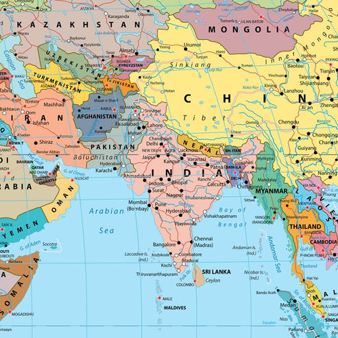 Buy High-Quality Political World Map Wallpaper for Walls Online – Life ...