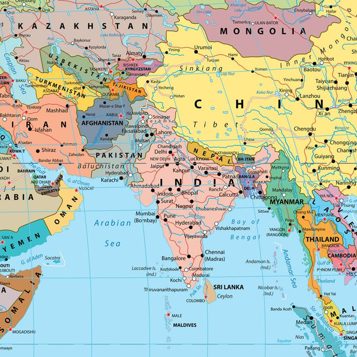 Buy High-Quality Political World Map Wallpaper for Walls Online – Life ...