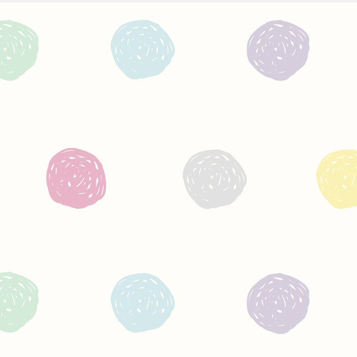 Polka Dots Pastel Nursery Wallpaper | Life n Colors