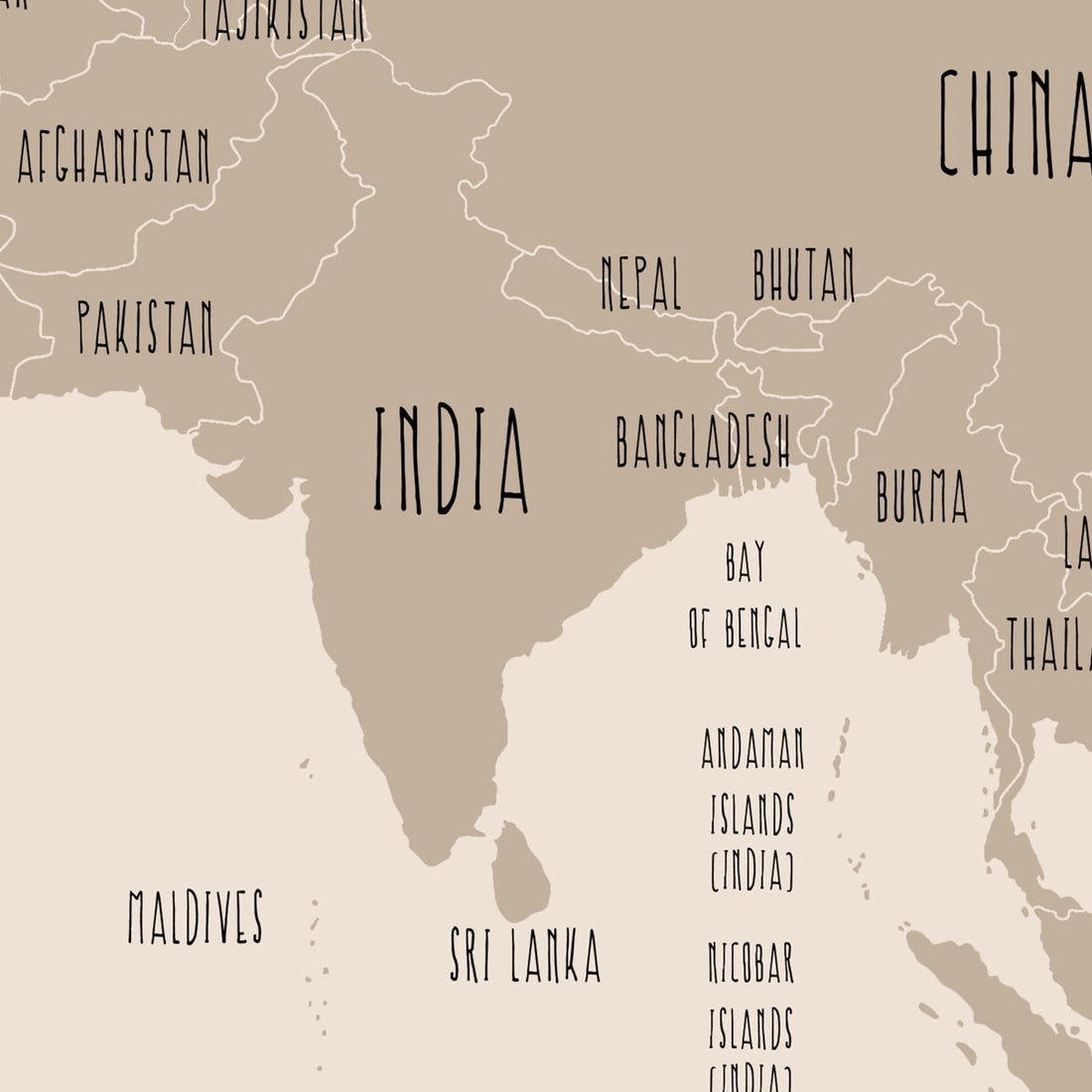 Subtle World Map Wallpaper for Rooms | Life n Colors