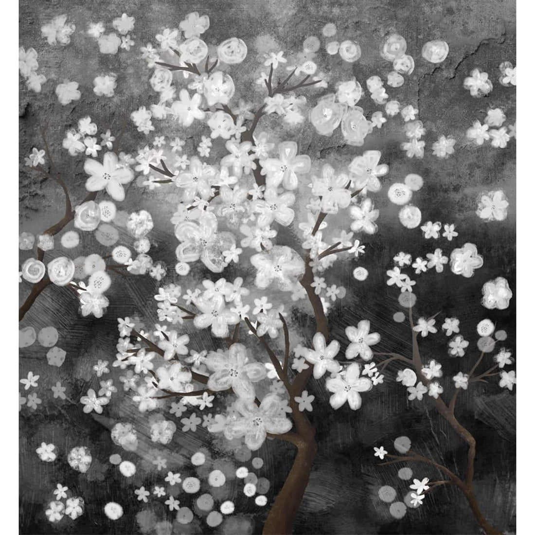 White Floral Design Wallpaper for Walls , Customized | lifencolors ...