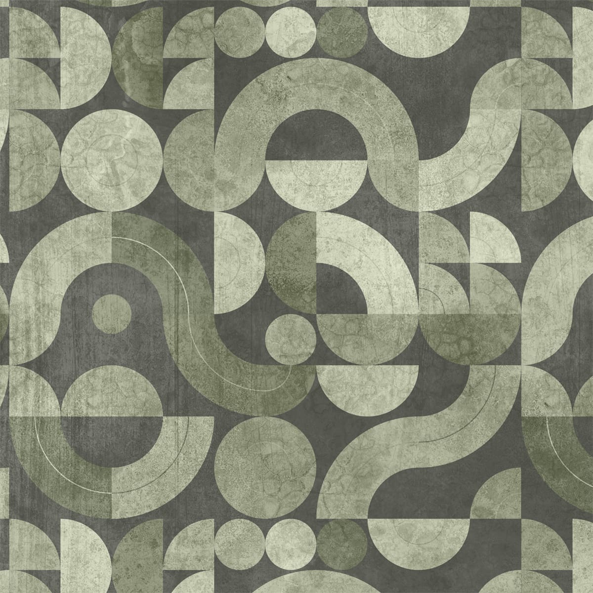Sutra Green Abstract Geometric Wallpaper | Life n Colors