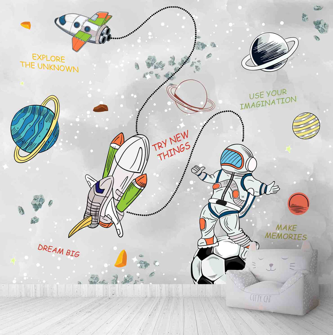 Personalised Space Kids Room Wallpaper | Life n Colors